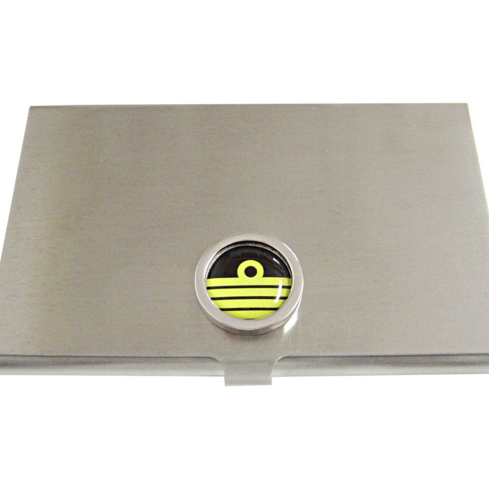 Round Nautical Captain Rank Business Card Holder - Gem